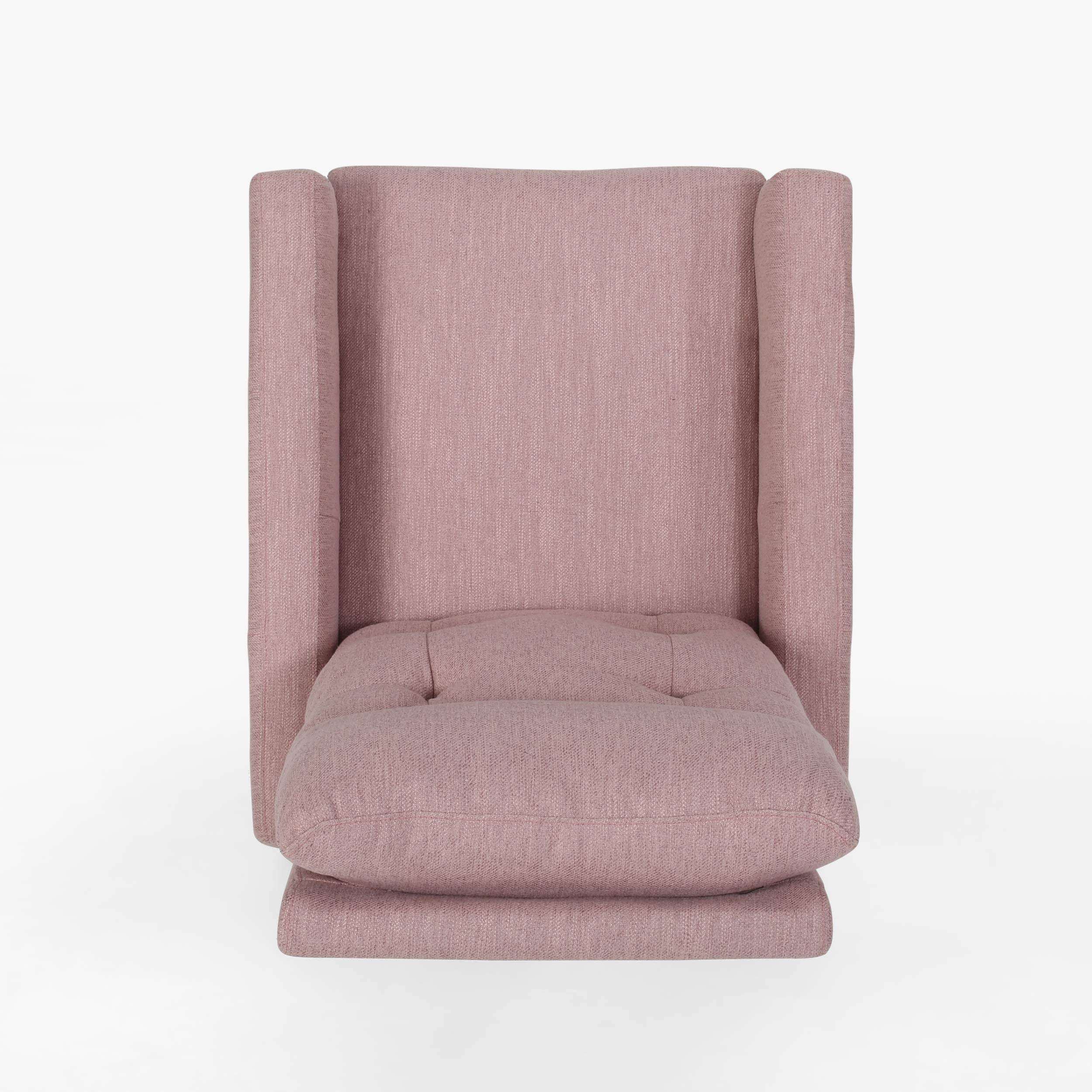 Great Deal Furniture Ishtar Contemporary Glider Swivel Push Back Nursery Recliner - Light Blush and Black Finish