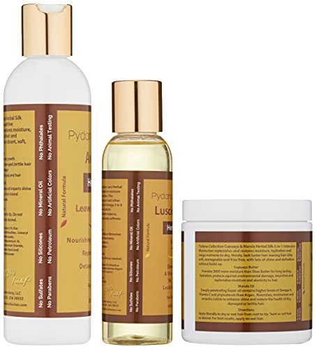 Pydana Collection Moisture LOC Kit | Intensive Moisturizer | Curl Definer | Scalp Treatment For Normal To Light Thinning | Natural Hair Products For Women With Vitamin E | 3 Piece Kit