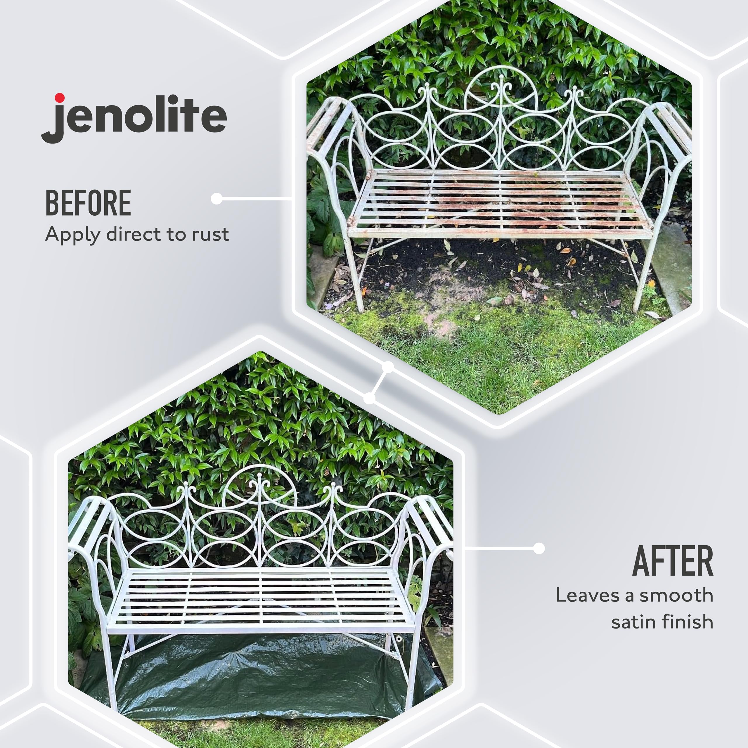JENOLITE Directorust Satin Spray Paint | BLACK | 400ml (13.52fl oz) | Semi-Gloss Spray Paint | Wood, Metal, Plastic, Ceramic & Rusted Surfaces | Interior & Exterior Use | RAL 9005