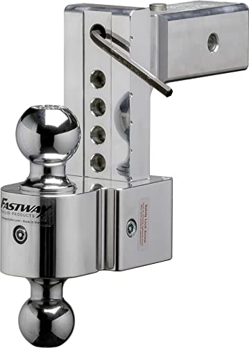 Fastway Flash STBM DT-STBM6625 Adjustable Silent Tow Ball Mount with 6 Inch Drop, 2.5 Inch Shank, and Chrome Plated Balls