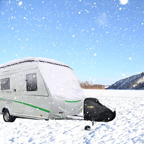 Andacar Caravan Hitch Cover, Waterproof Trailer Jack Cover Universal Trailer Hitch Covers Rain Snow Dust-Proof Hitch Ball Cover-36x24x6 inch.