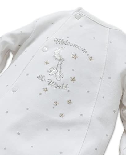 Little Me Baby 2-Piece Welcome to the World Footie and Cap Set, Newborn