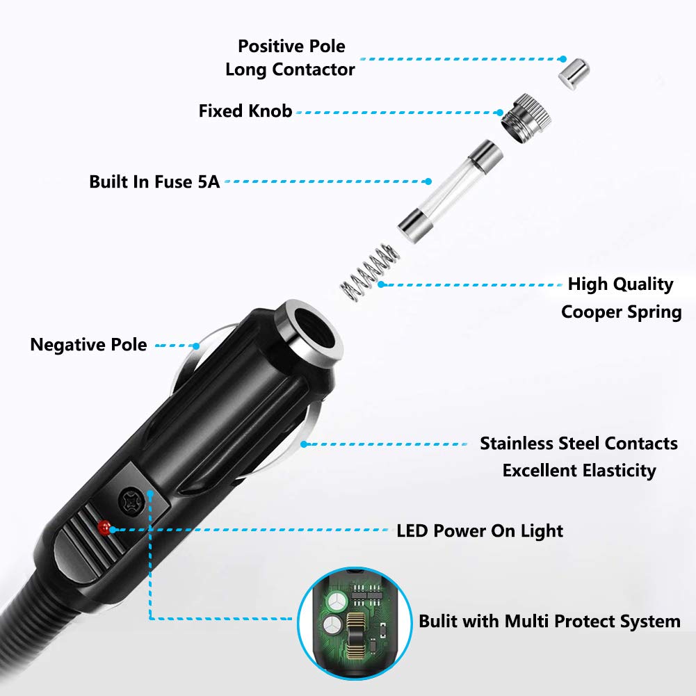 VHBW Car Adapter 12V Replacement for All Nexstar Telescopes CGEM, CGEM II, CGEM DX, CPC, CPC Deluxe HD, Advanced VX Series Replacement NexStar Telescope Car Cigarette Plug Charger Adapter