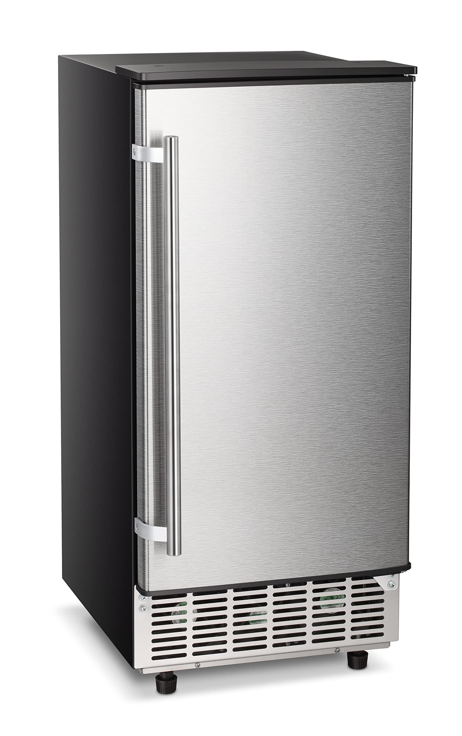 Antarctic Star Ice Maker 115V 60Hz Ice Scoop Handle Water Inlet Pipe Draining Pipe Quick Connector 40 Square Ice Cubes in 20 Minutes 80lbs in 24H 24-Hour Timer Self-Cleaning, Silver