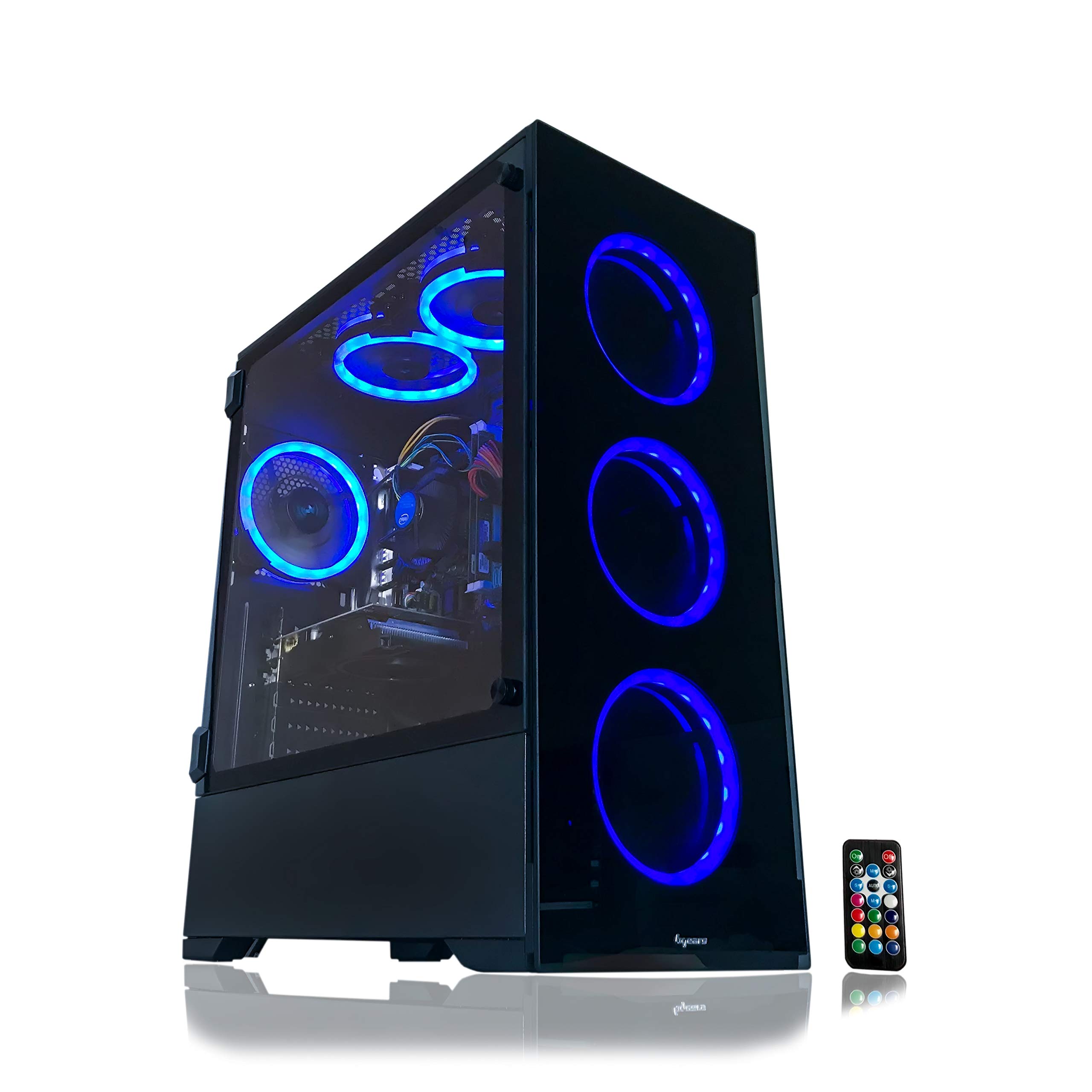 Alarco Gaming PC Desktop Computer Intel 3.70GHz,16GB Ram,512 GB SSD,Windows 11 pro,WiFi Ready,Video Card RX 580 8GB, 6 RGB Fans with Remote