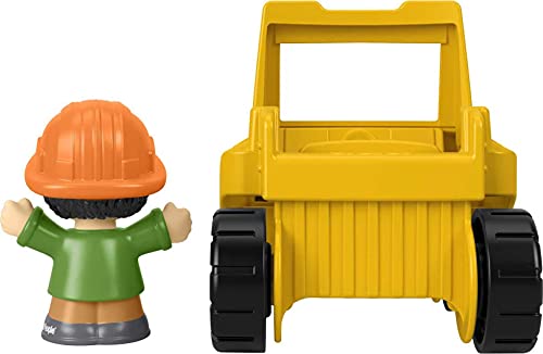 Little People Toddler Construction Toy Bulldozer Vehicle & Worker Figure for Pretend Play Ages 1+ Years