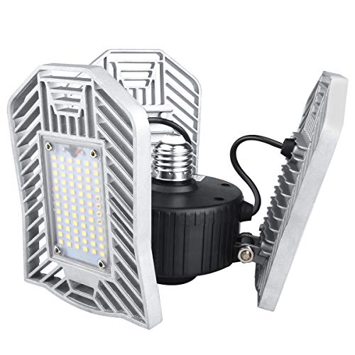 80W Garage Light, 3000K Warm White Deformable Lamp,80W 8000 LM Basement Light,Shop Lights for Garage,Overhead Garage Light,Led Garage Ceiling Lights(80W Warm Light