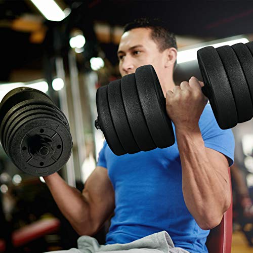 Adjustable Dumbbell Barbell Weight Pair 66 LBS Dumbbell Weight Set,Fitness Barbell Lifting with Adjustable Weight Plates and Handle Strength Training Workout Equipment for Office Gym Home