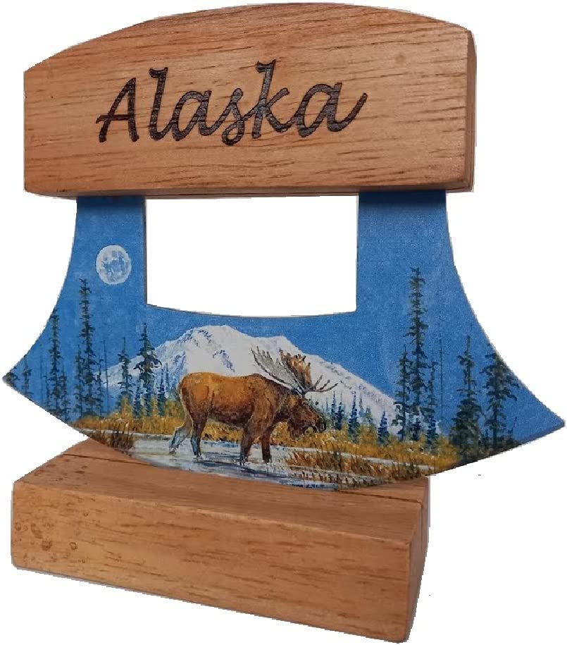 Alaskan ULU Knife Birch Wood Polar Bear & Moose Blade