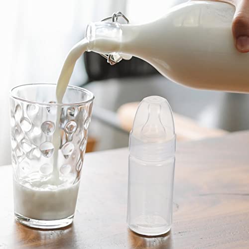 DOITOOL 15 Pcs Newborn Disposable Milk Bottles Babies Supple Milk Bottles Classic Clear Neck Bottles (White)