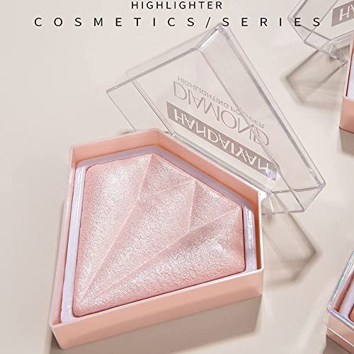 AKARY Face Glitter Blush Pink Shimmer Highlighter Blusher Powder Makeup Cosmetics Facial Contour Corrector Shine Rouge (#01 Pearl White)