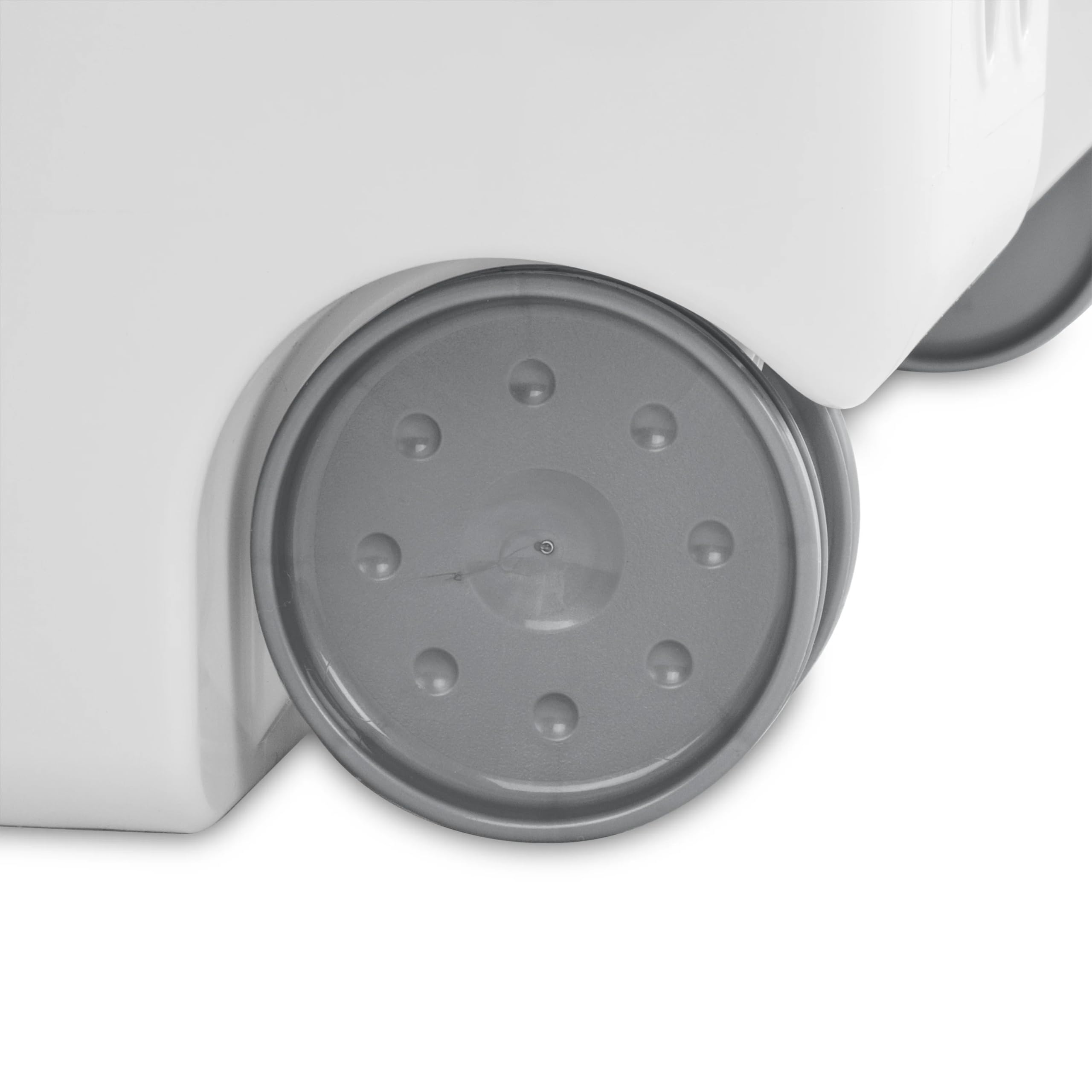 AYOYZ Ultra Wheeled Design Clothes Laundry Basket, 135 Liter (20 1/8" x 15 3/8" x 26 3/4")Capacity, Laundry Hamper White Lid & Base w/Plastic Handle & Wheels,1-Pack