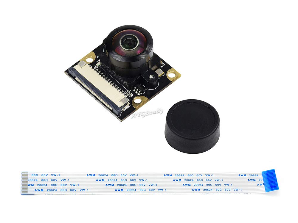 RPi Camera (M) for Raspberry Pi Camera Module 5 megapixel OV5647 Sensor 1080p Fisheye Lens 200 Degree Webcam Video Record for Raspberry Pi 4 3 2 Model B B+ A+ Zero W WH @XYGStudy