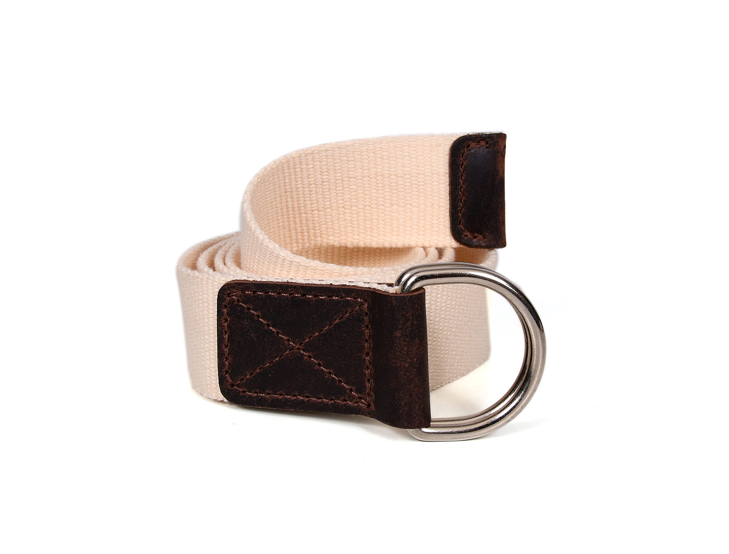 Aaron Leather Goods Canvas Belt with D-ring for men & women 1 or 3 pcs Black Brown Green (Blue, L/XL (36"-42" Waist))