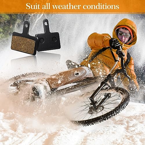 BBTO 16 Pairs Bike Brake Pads Disc Brake Pads with Installation Tools Bicycle Brake Pads for Ebike Mountain Bike (Resin Semi Metallic)