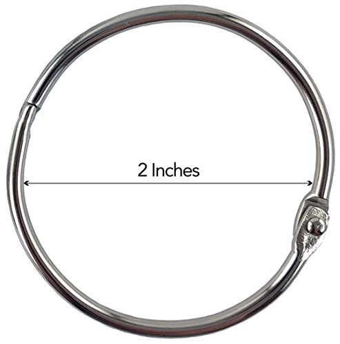 Clipco Book Rings Large 2-Inch Nickel Plated (50-Pack)