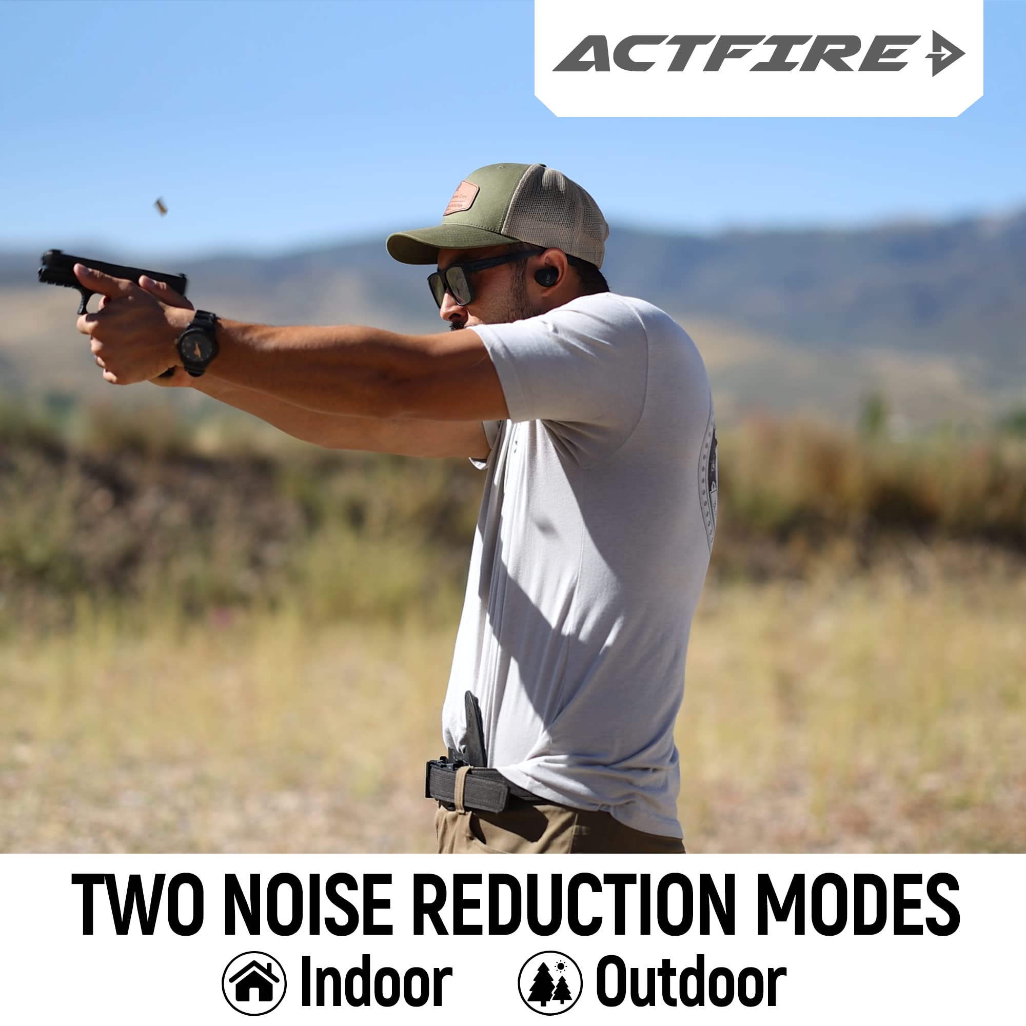 ACT FIRE Shooting Ear Protection NRR 22dB Hearing Protection Earbuds Electronic Shooting Earplugs with Charging Case for Shooting, Hunting, Range