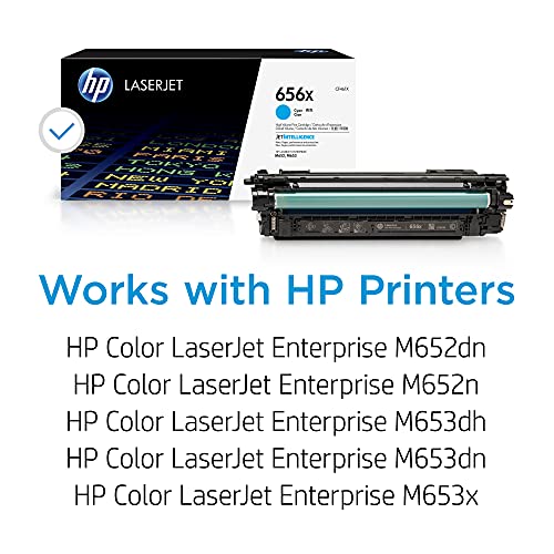 HP 656X Cyan High-yield Toner Cartridge | Works with HP Color LaserJet Enterprise M652, M653 Series | CF461X