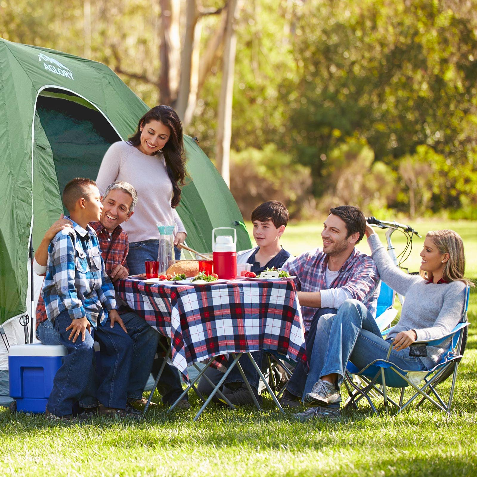 8 Person Camping Tents, 14’ X 8’ X 72'', Easy Set Up,Waterproof Family Tent for Outdoors & Travel with Large Mesh Windows