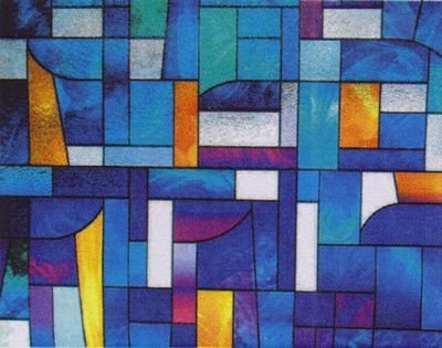Abstract Stained Glass, Decorative, Privacym Window Film(- 36" Wide X 27" Long)