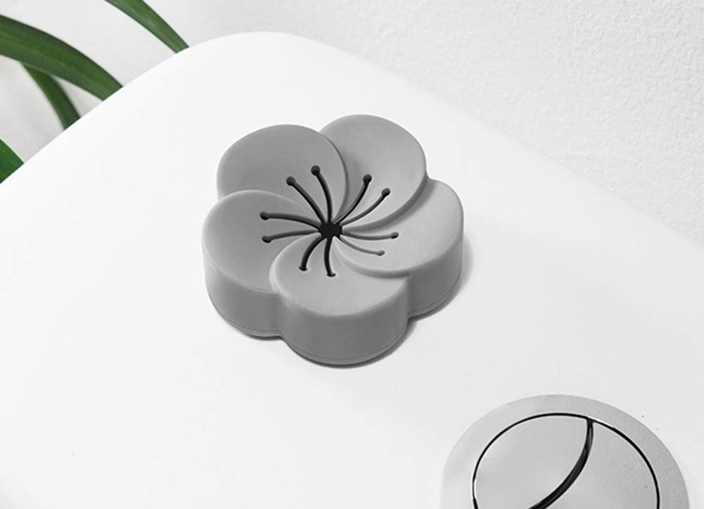 AKOAK 2 Pcs Flower Aromatherapy Box Wardrobe Deodorant Box, Home Bedroom Toilet Toilet Deodorant Aromatherapy Storage Box (Gray)
