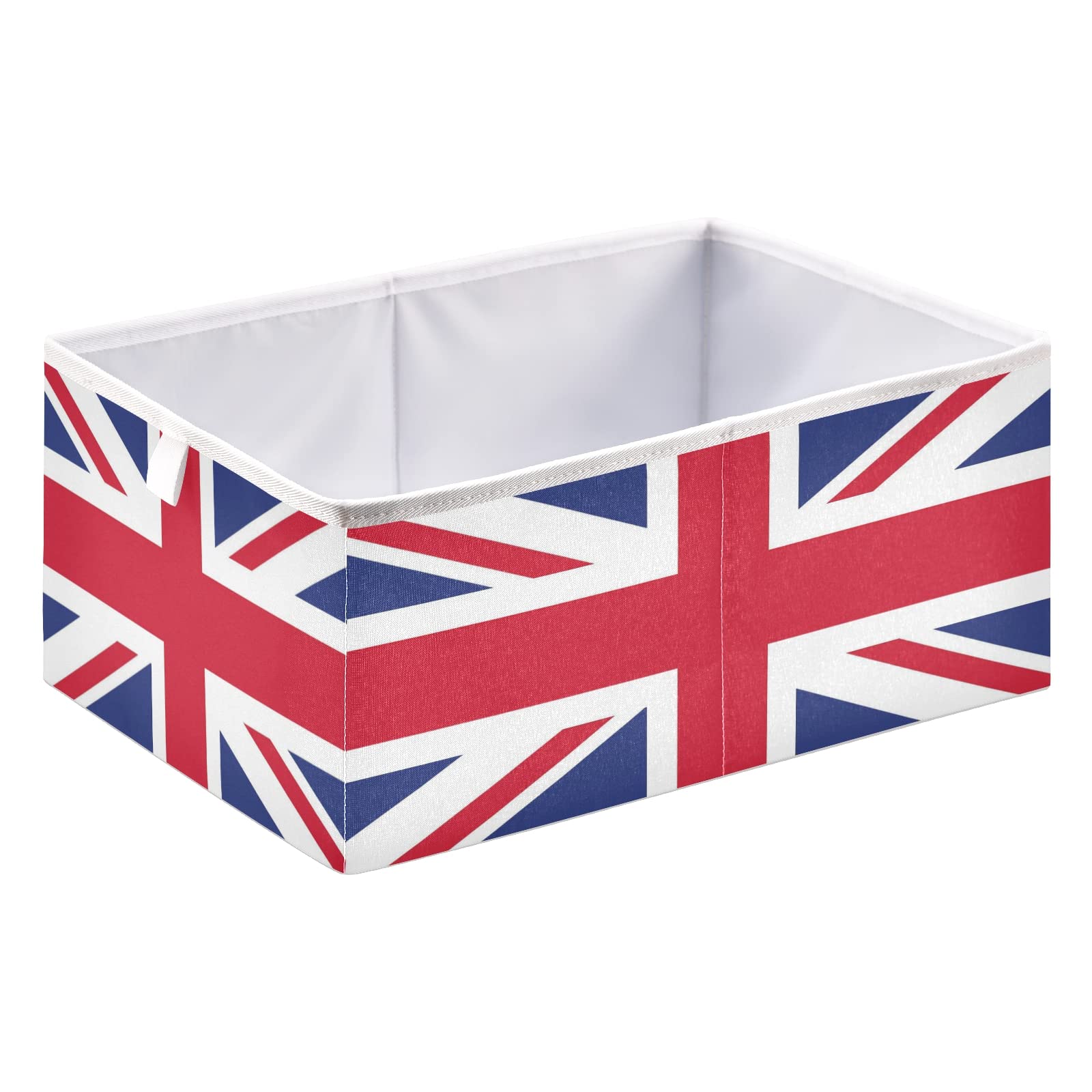 ALAZA British Flag Union Jack London 11 Inch Cube Storage Bin Organizer Foldable Basket for Closet Cabinet Shelf Office