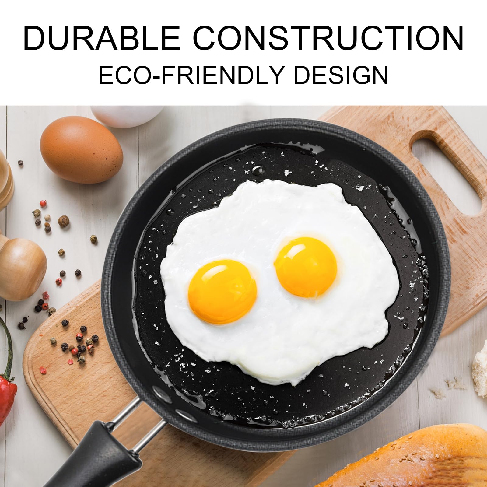 Rehomy Mini Nonstick Egg & Omelet Pan β 4.7β Single Serve Frying Pan/Skillet, Diamond Infused, Multipurpose Pan Designed for Eggs, Pancakes, Dishwasher Safe (4.7 Inch/12CM)