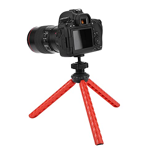 Action Camera Tripod, Foldable Tripod, Lightweight Rotation Durable for Mobile Phone for Small Size Action Cameras(red)