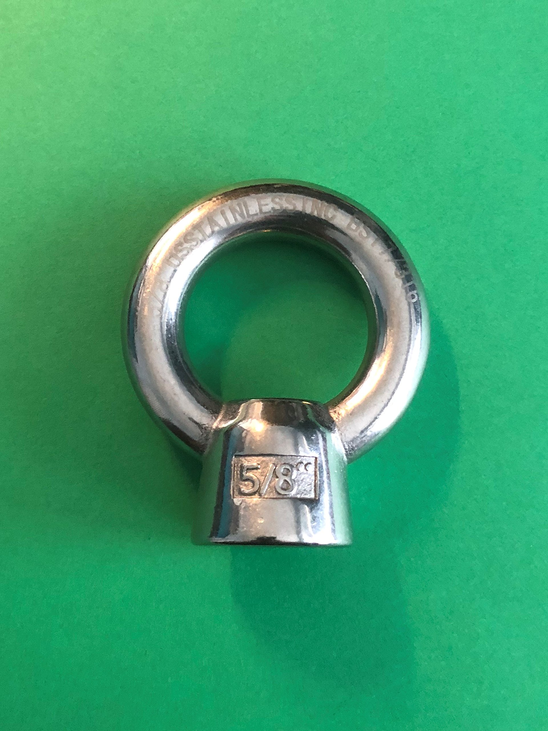 US STAINLESS Stainless Steel 316 Lifting Eye Nut 5/8" UNC Marine Grade Pitch of 11