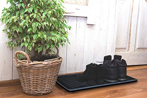 A1 HOME COLLECTIONS A1HOMEBT35 Doormat Rubber Boot Mat,Multi-Purpose for Shoes,Garden,Entryway,Garage,16"X31", Black
