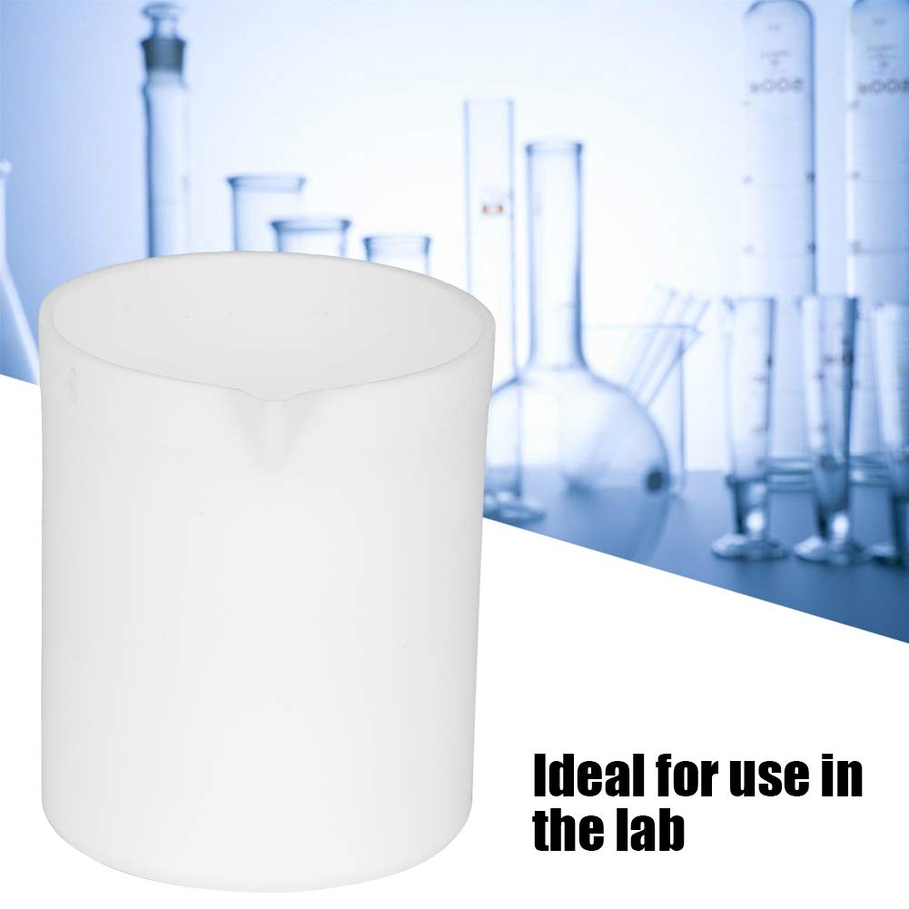 Beaker, PTFE Beaker Acid and Alkali Resistant PTFE Beakers High Lubrication White Measuring Cup for Lab(50ml)