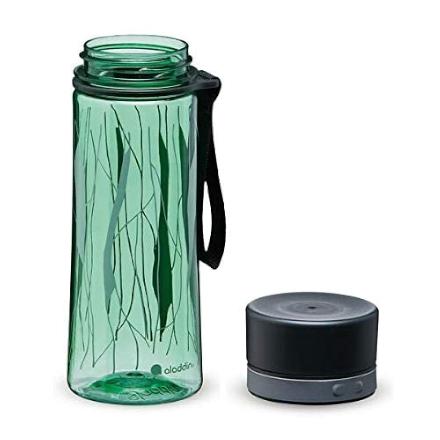 Aladdin Aveo Leakproof Leakproof Water Bottle 0.35L Basil Green Leaf Print â Wide Opening for Easy Fill - BPA-Free - Simple Modern Water Bottle - Stain and Smell Resistant - Dishwasher Safe