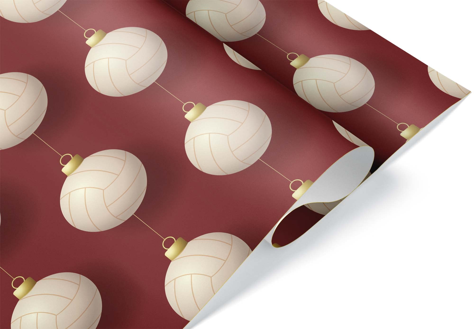 Cute Volleyball Gift Wrap Thick Wrapping Paper V-ball Christmas Ornament Holiday Party Decoration (6 foot x 30 inch roll)