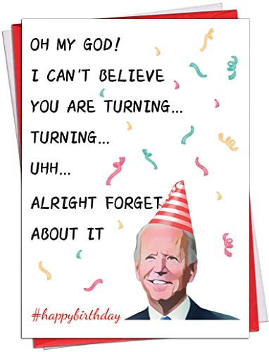Ikassong Funny Joe Biden Forget Birthday Card 5.3"×7.6" with 2 Envelopes, for Men Women Him Her Bday Gag