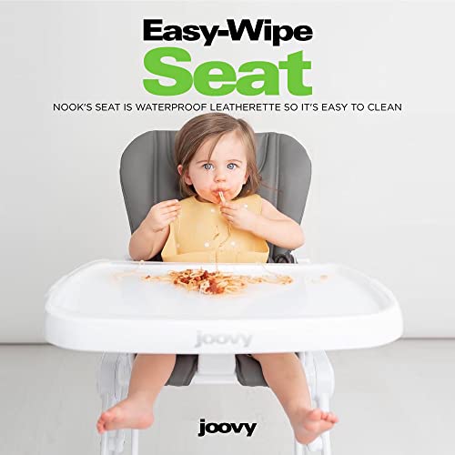 Joovy Nook High Chair Featuring Four-Position Adjustable Swing Open Tray, and Removable, Dishwasher-Safe Tray Insert for Easy Cleaning - Folds Down Flat for Easy Storage (Charcoal)