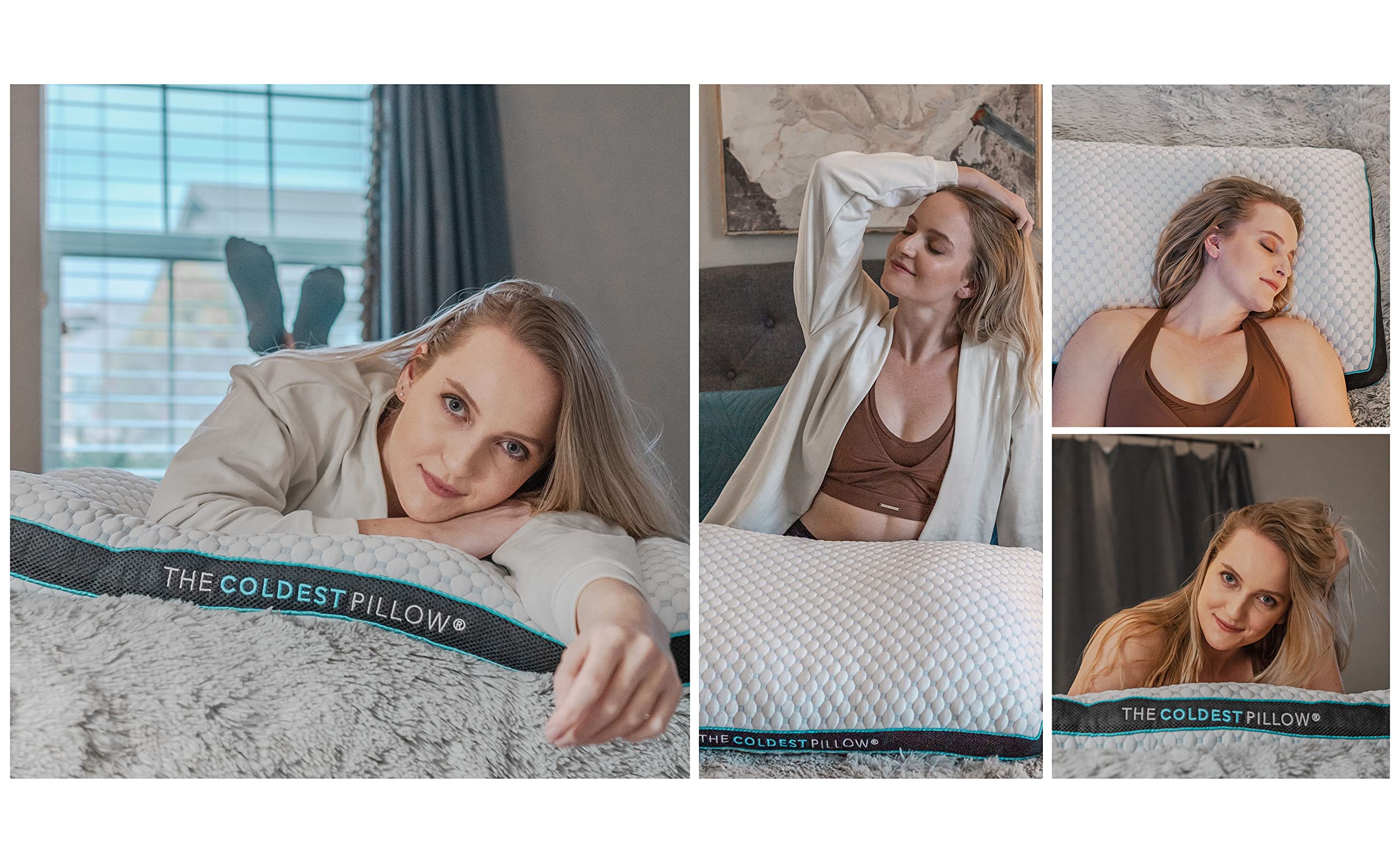 Coldest Pillow - Adjustable Fill, Washable Cover, and Best for Breathable Cool While Sleeping -Premium (Small) (Grey)