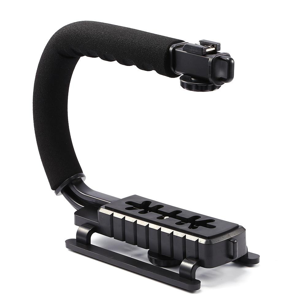 Action Stabilizing Handle, Handheld Stabilizer Grip with Hot-Shoe Mount Compatible with Camera Camcorder