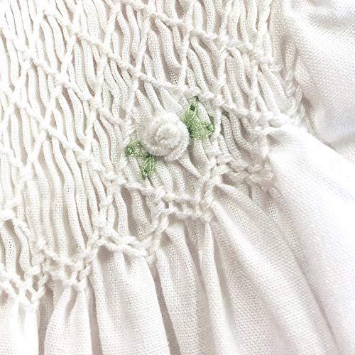 Petit Ami Baby Girls' Bishop Smocked Daydress, Newborn, White