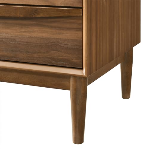 Armen Living Artemio 2 Drawer Wood Nightstand with Shelf in Walnut Finish