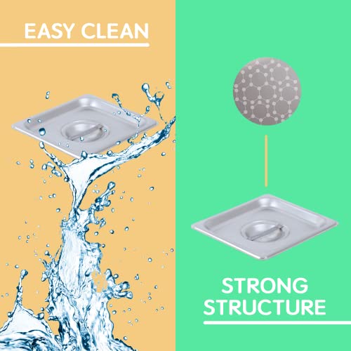 ERUPTA Stainless steel Commercial Steam table pan Lids,NSF Anti-jam GN hotel Pans Lid-1/6 catering food pan lid