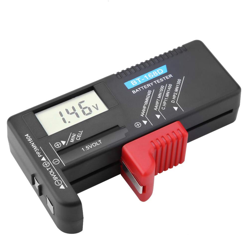 AA/AAA/C/D/9V/1.5V Battery Tester,BT-168D Button Cell Universal Digital LCD Battery Voltage Tester to Test All Different Kinds of Batteries to Test The Capacity of Battery