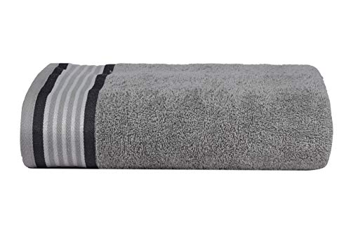 CASA COPENHAGEN Designed in Denmark 550 GSM 2 Large Bath Towels 2 Large Hand Towels 2 Washcloths, Super Soft Egyptian Cotton 6 Towels Set for Bathroom, Kitchen & Shower - Granite Grey & Mirage Grey