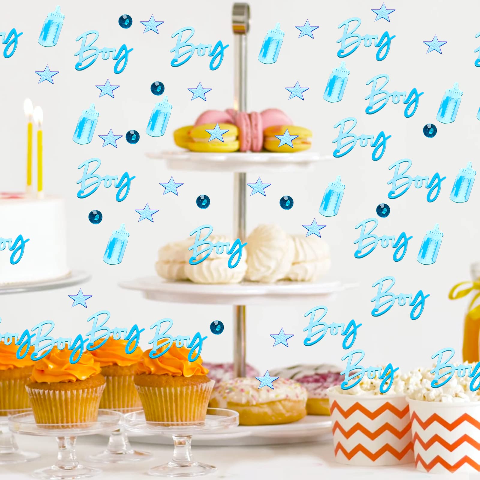 Baby Shower Confetti Baby Boy Shower Decorations Blue Baby Shower Table Confetti Decorations Party Confetti for Baby Shower Decor(1.6 oz/45 g)