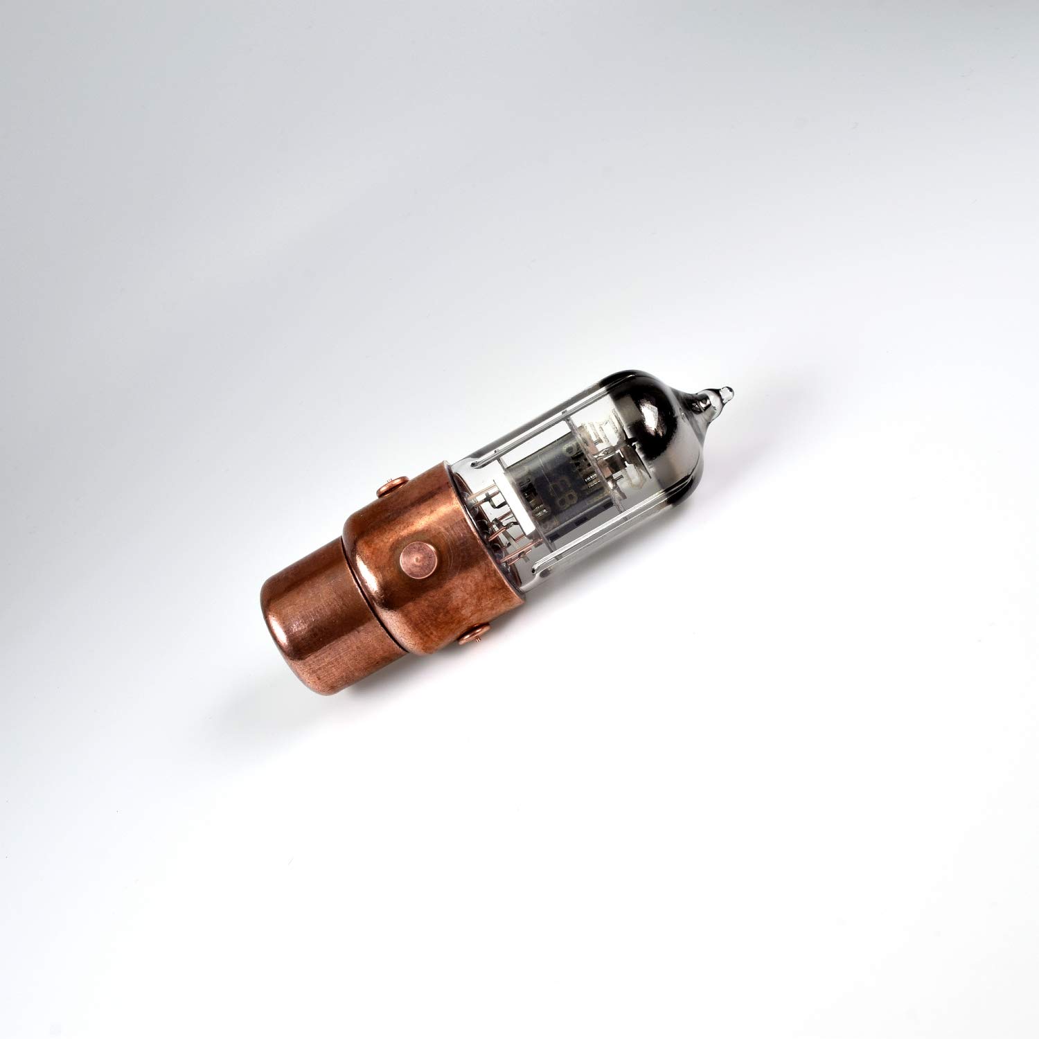 Handmade 64GB Orange Pentode Electron Vacuum Tube USB 3.1 Flash Drive with Wood Stand. Steampunk/Industrial Style