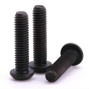 5/16-18 x 1" (12 PCS) Button Head Socket Cap Screws, Black Oxide Finish, 10.9 Grade Alloy Steel, Full Thread, Coarse Thread, ASME/ANSI B18.3