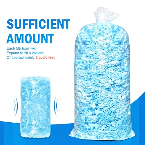 COYMOS 5lbs Shredded Memory Foam Filling for Bean Bag Filler Foam Refill for Pillow Dog Beds Chairs Cushions and Arts Crafts, Added Gel Particles