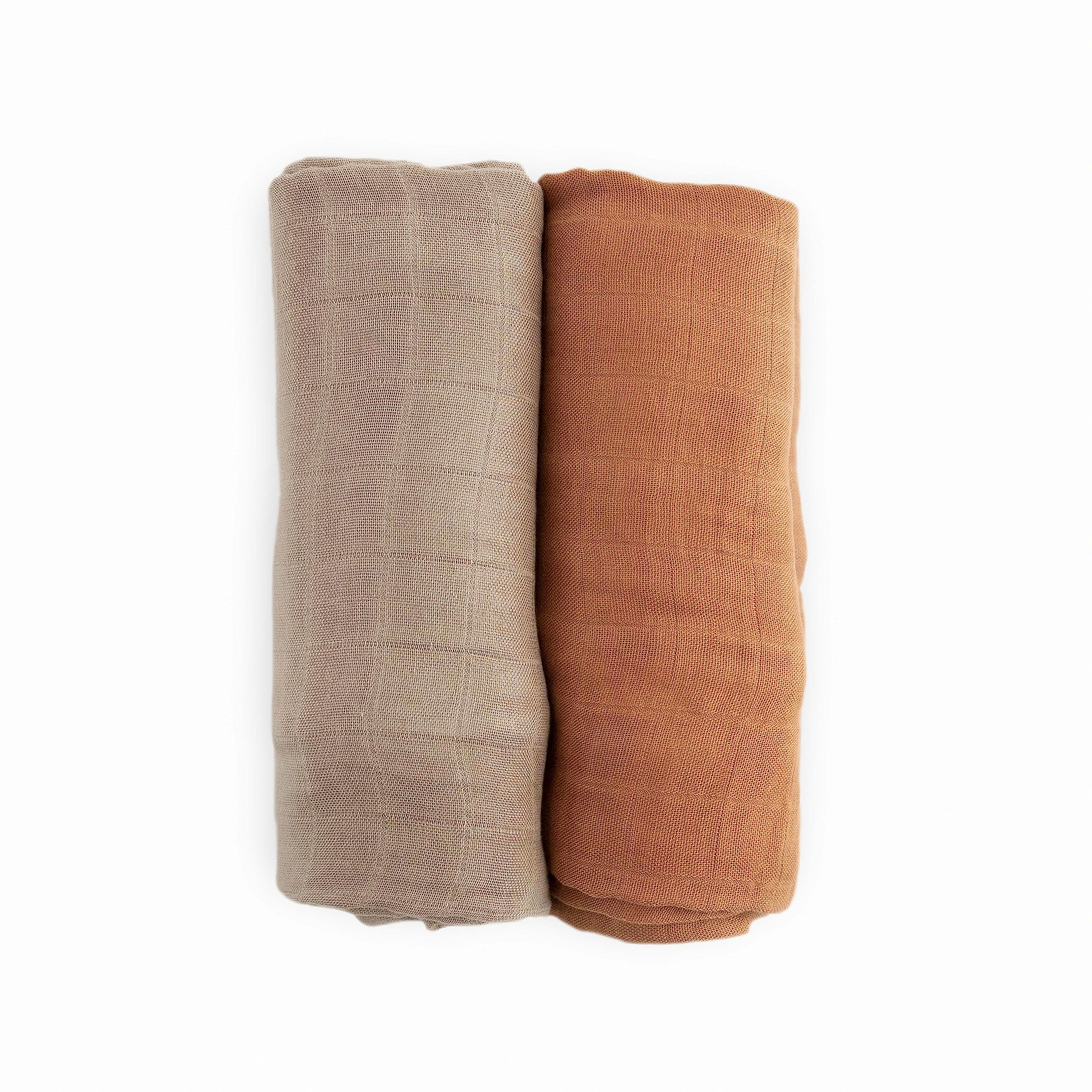 Little Unicorn β Caramel Deluxe Swaddle Set | Set of 2 | 100% Rayon Muslin from Bamboo | Super Soft | Newborns and Infants | Large 47β x 47β | Machine Washable