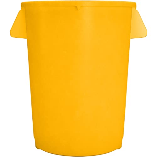 Carlisle FoodService Products Bronco Yellow 32 Gallon Round Waste Bin Trash Container - 84103204 - Pack of 4