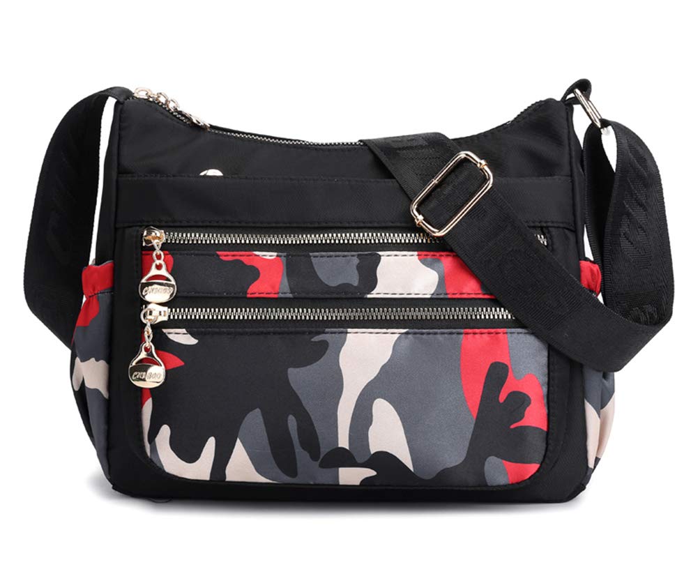 Collsants Small Nylon Crossbody Bag Everyday Purse for Women Travel Shoulder Bag Multi Pocket (mc)
