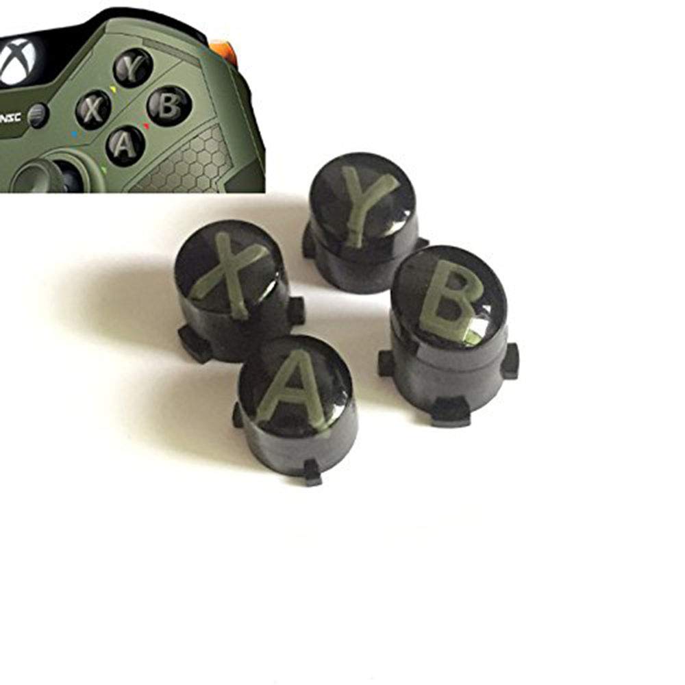 ABXY Button Bullet Buttons Replacement for Xbox One/Xbox ONE S/Xbox ONE X/Xbox ONE Elite(Black-Green)